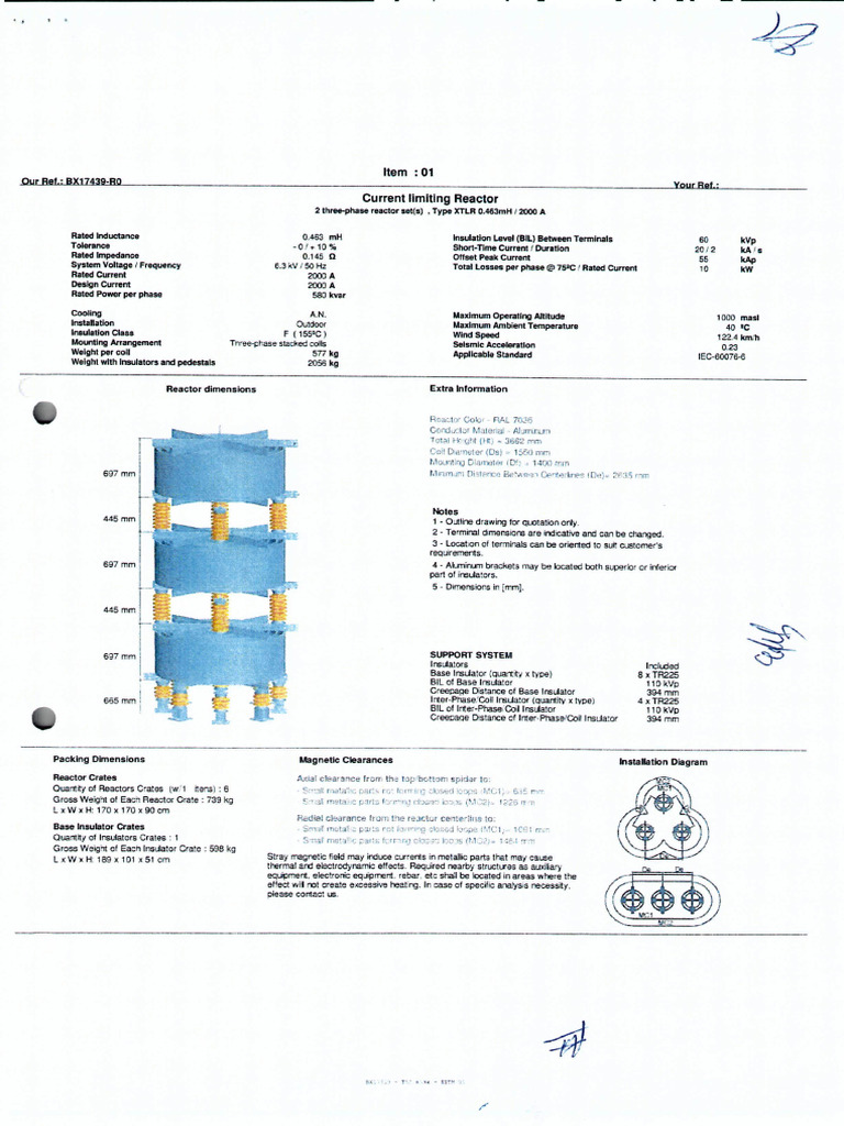 Air Core Reactor Ge Brazil | PDF | Inductor | Insulator (Electricity)