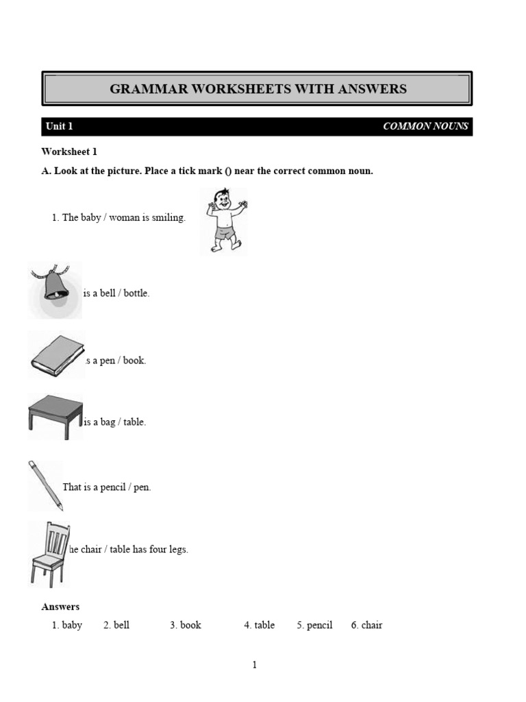Grammar Worksheets With Answers | PDF | Syntax | Linguistic Morphology