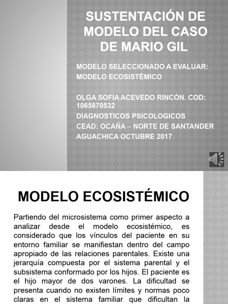 Sustentación de Modelo Del Caso de Mario Gil Modelo Ecosistémico | PDF ...