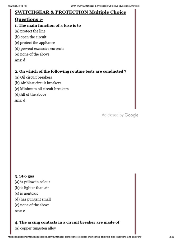 SGP Objectives | PDF | Fuse (Electrical) | Electric Arc