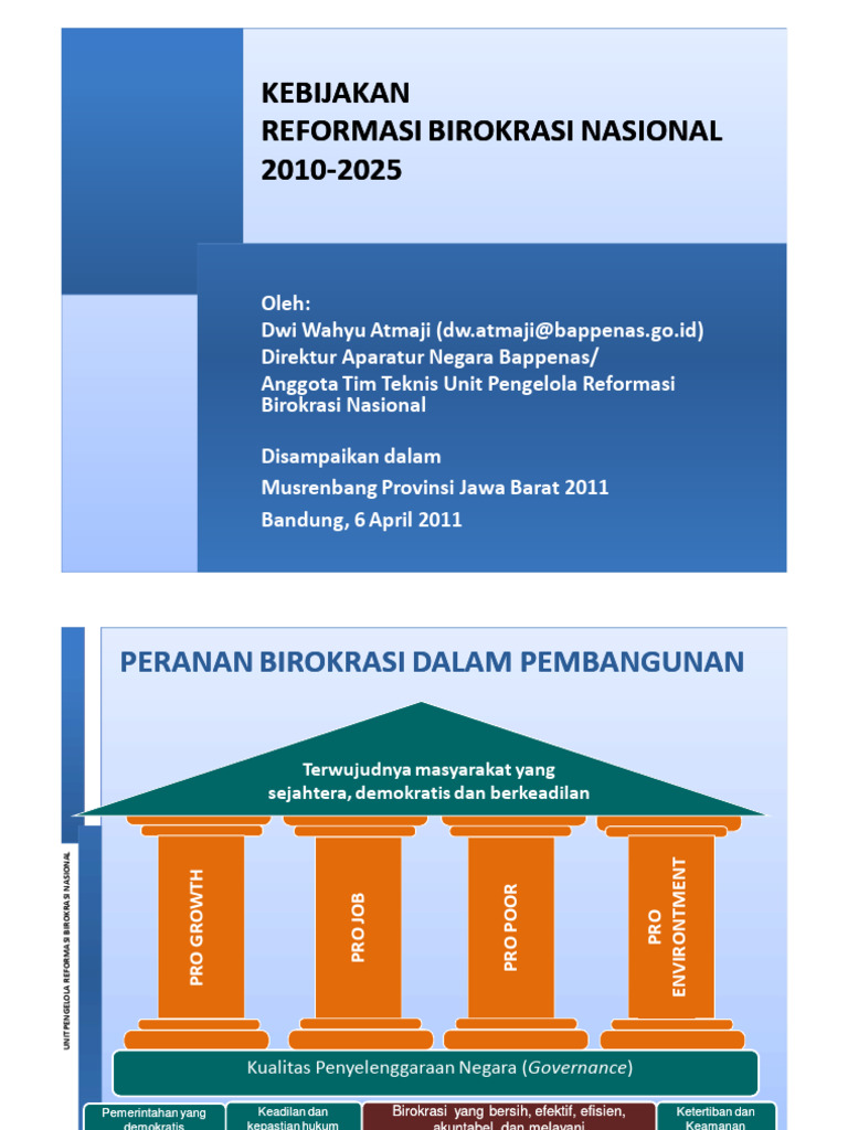 Kebijakan Reformasi Birokrasi 2025 | PDF