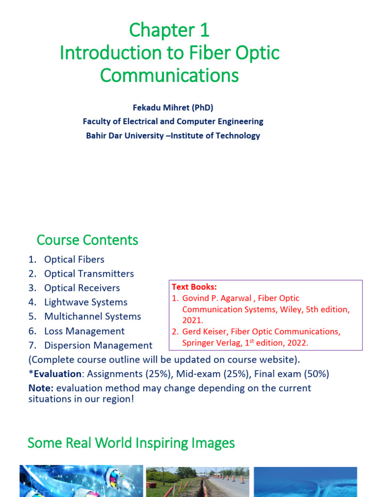 Chapter-1 Introduction | PDF | Fiber Optic Communication | Optical Fiber