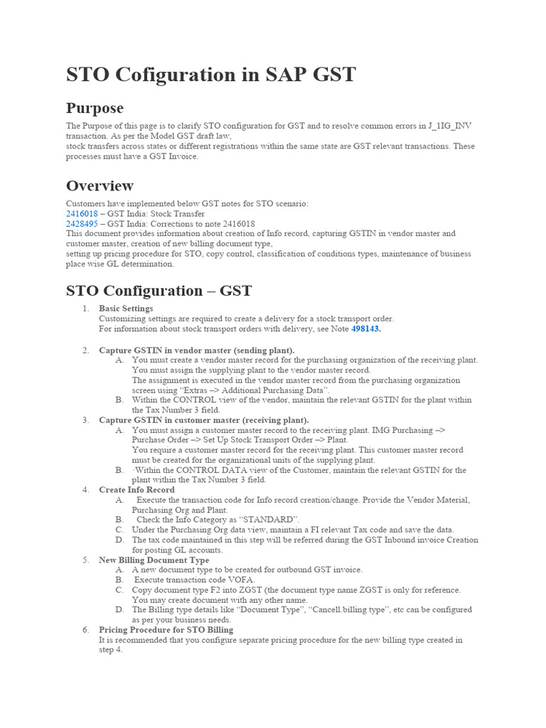 STO Cofiguration in SAP | PDF | Invoice | Business
