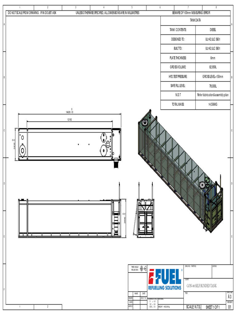 iFUEL TANK CONTAINERISED 80 000L GA | PDF | Metrology