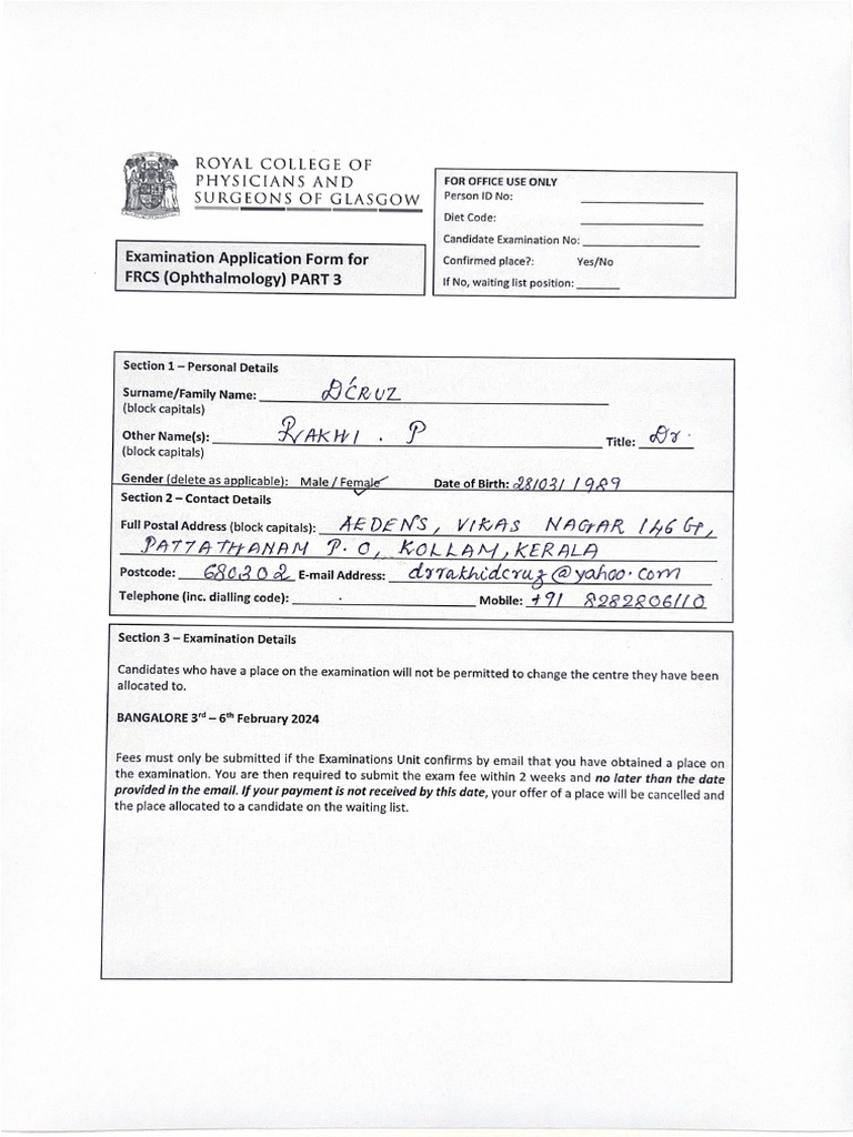 Frcs Application | PDF