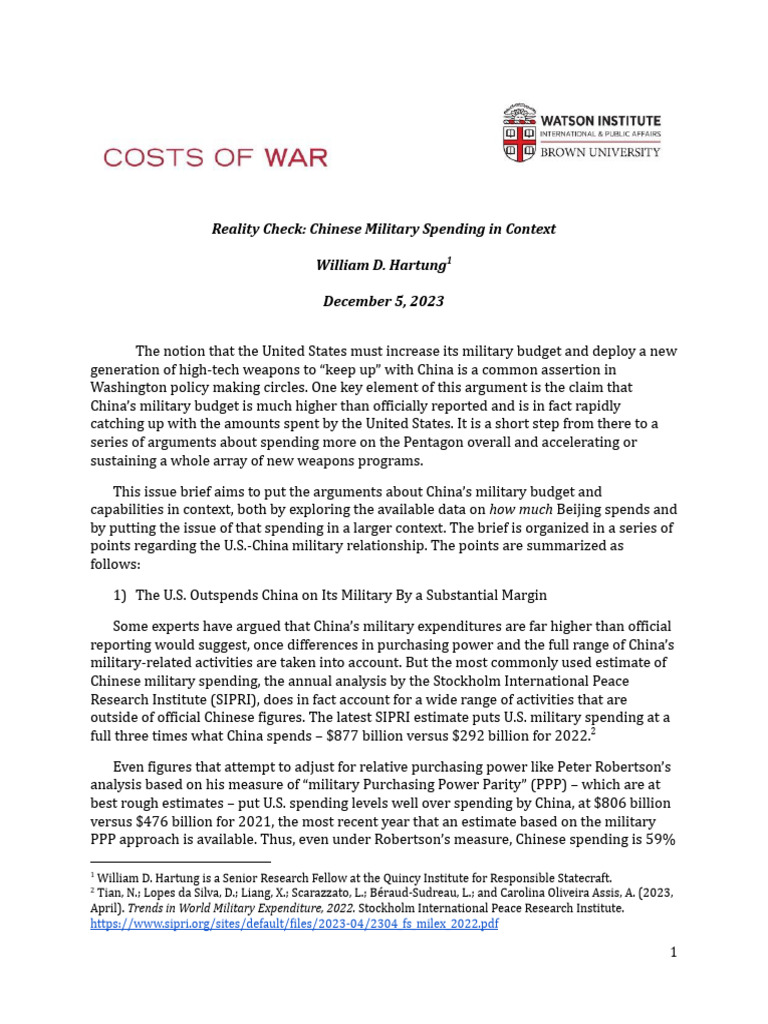 Hartung - Chinese Military Spending in Context | PDF | Purchasing Power ...