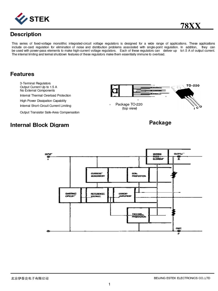 Datasheet - HK 78xx 4991578 | PDF | Electrical Engineering | Electricity