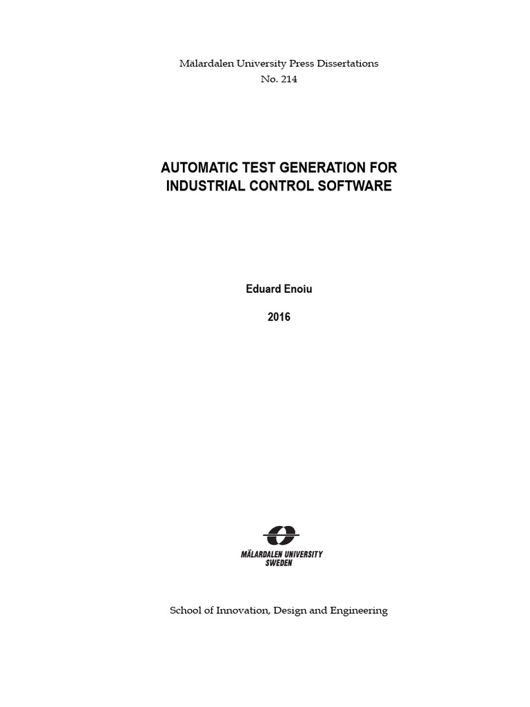 Automatic Test Generation For Industrial Control Software Pdf Programmable Logic Controller
