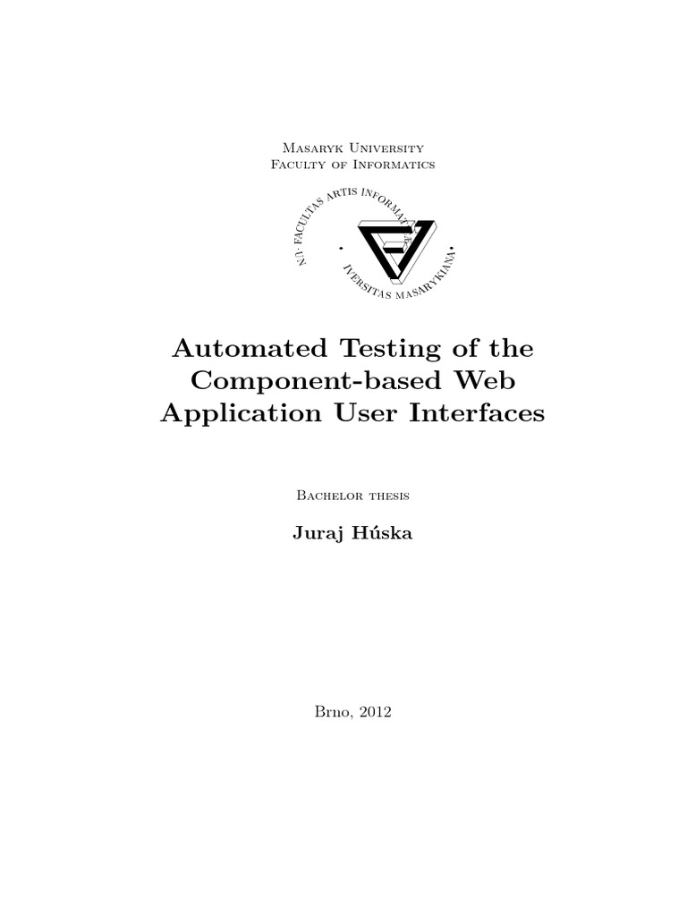 Automated Testing of The Component-Based Web Application User ... Automated Testing of The Component-Based Web Application User ...