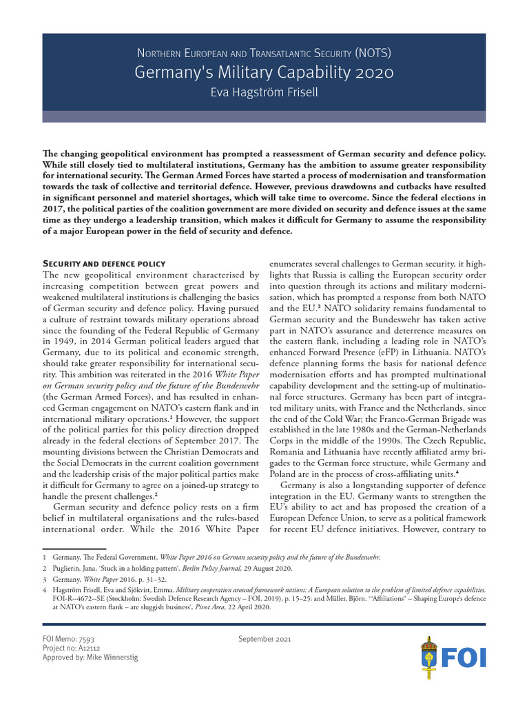 FOI Memo 7593 | PDF | Battalion | Armoured Warfare