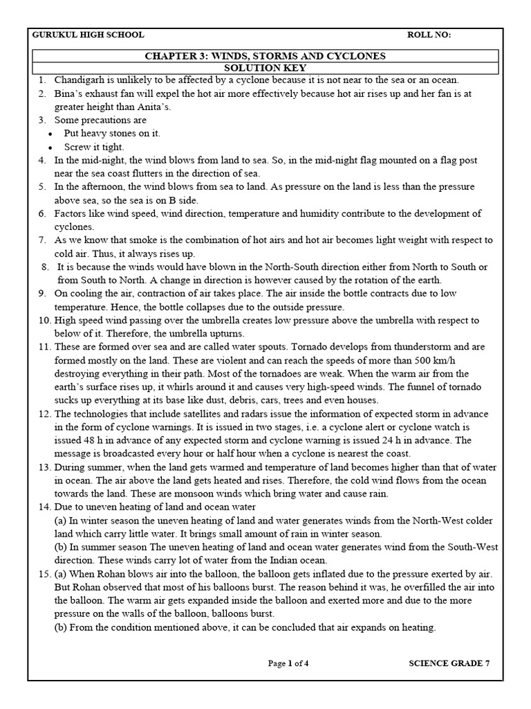 7 Winds Storms and Cyclones - Solutions | PDF | Tornadoes | Wound