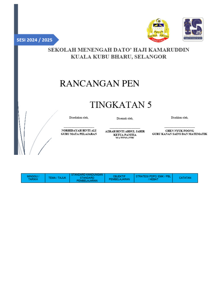 RPT Math Pvma T5 2024 | PDF