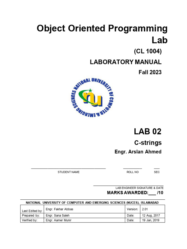 Oop Lab 902 C Strings Download Free Pdf String Computer Science 1291