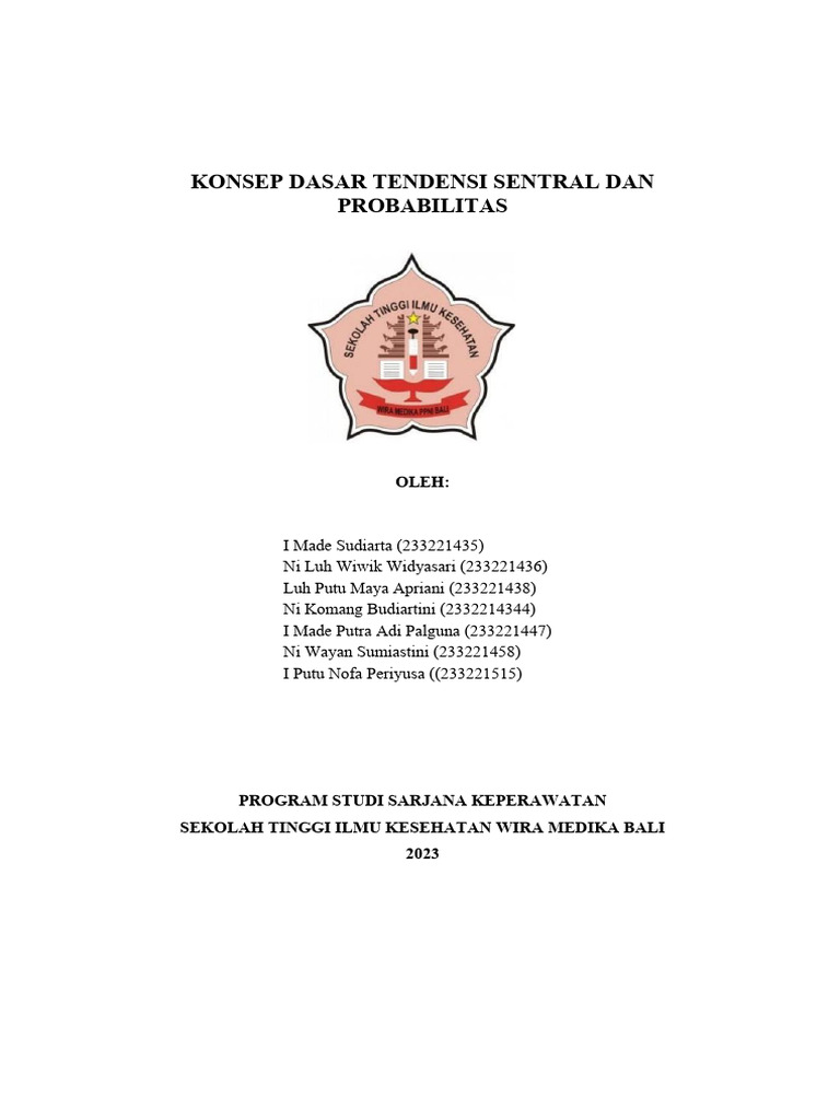 Konsep Dasar Tendensi Sentral Dan Probabilitas | PDF