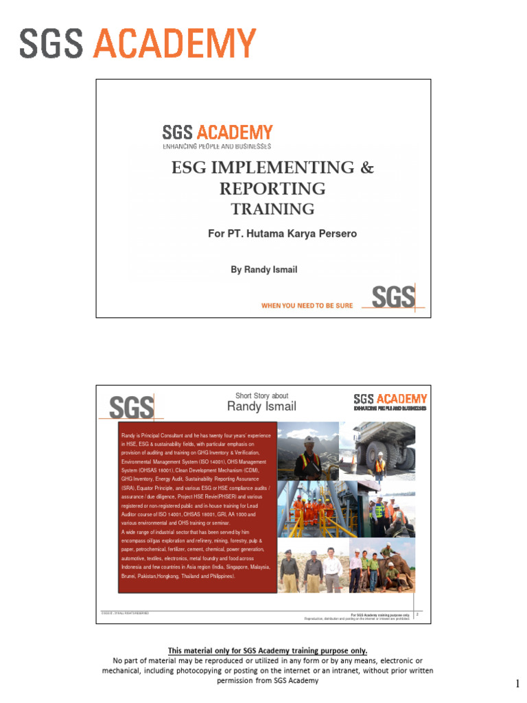 HK - ESG Implementation & Reporting Training - Rev0 | PDF | Economies | Business