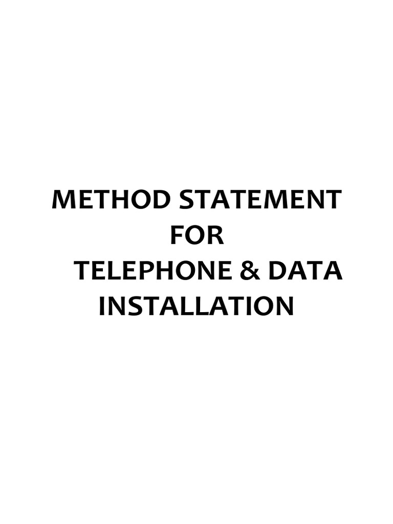 Telephone & Data Installation Method | PDF | Personal Protective ...