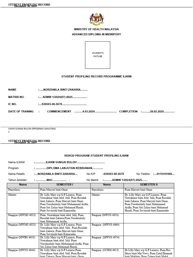 Pogram Student Profilling MAC 2024 | PDF | Communication | Skill