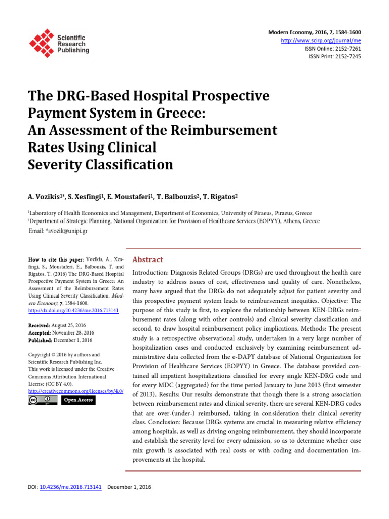 The DRG-Based Hospital Prospective | PDF | Hospital | Medicare (United ...
