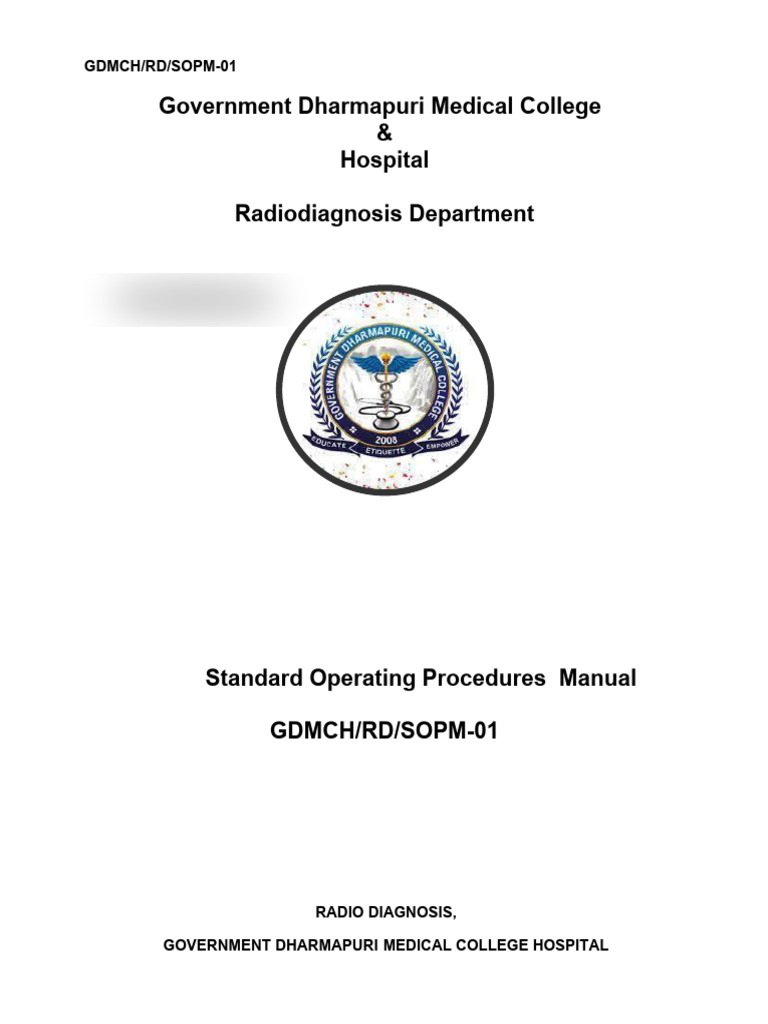 Sop Radiology Dec Final (1) | PDF | Medical Imaging | Radiology