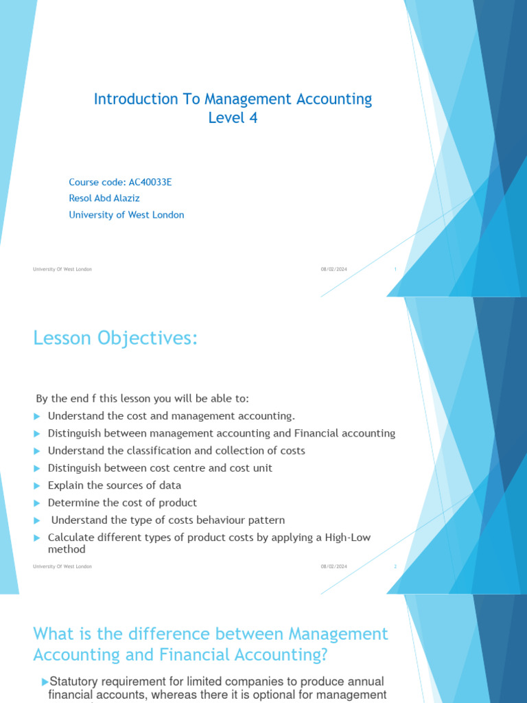Introduction To Management Accounting | PDF | Sampling (Statistics ...