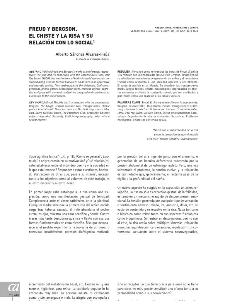 Bergson y Freud La Risa | PDF | La risa | Humor
