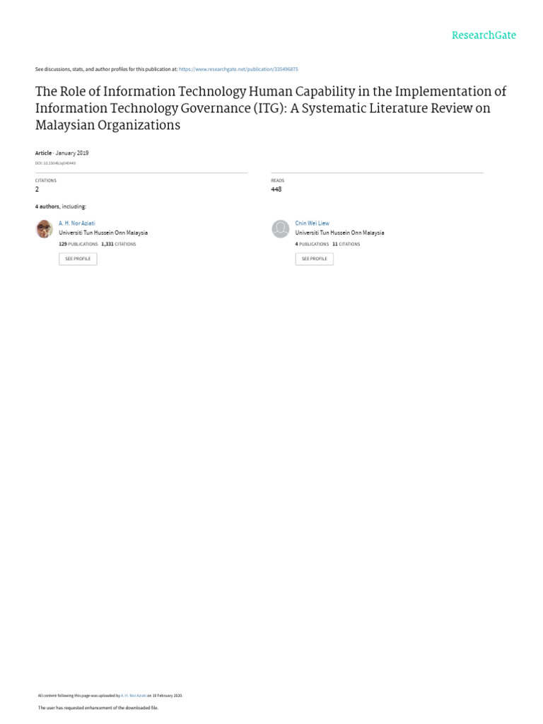 The Role of Information Technology Human Capabilit | PDF | Awareness ...