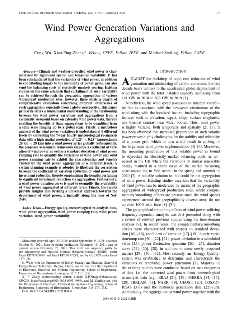 3.wind Power Generation Variations and Aggregations | Download Free PDF ...