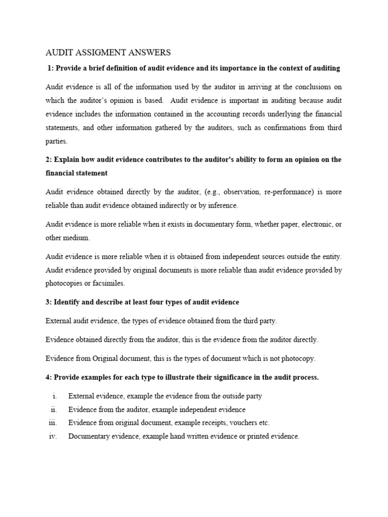 Audit Evidence Essentials | PDF | Audit | Business