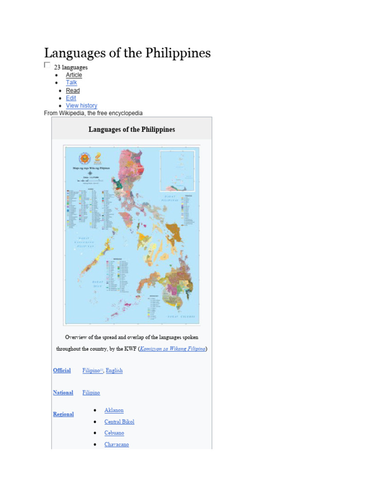 Languagesofthephilippines | PDF | Philippines | Southeast Asia