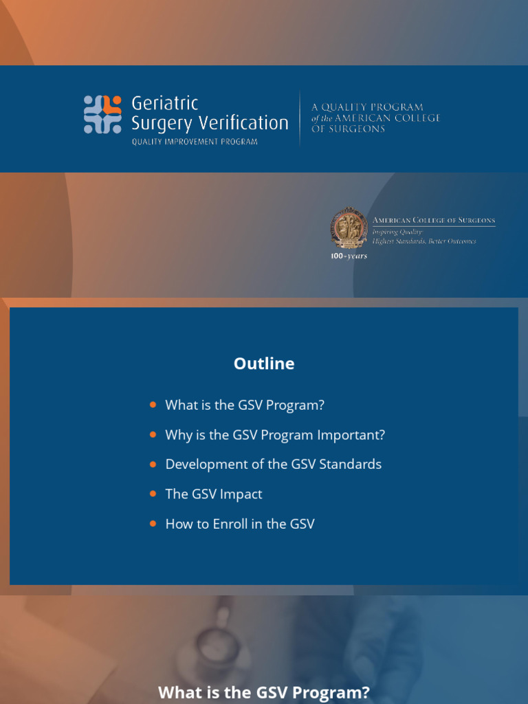 Static Version Introduction to the Gsv | PDF | Surgery | Geriatrics