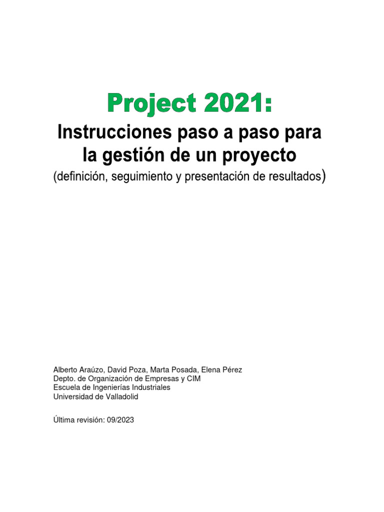 Tema5 - MSProject (2021) - Práctica 1 Enunciado | PDF