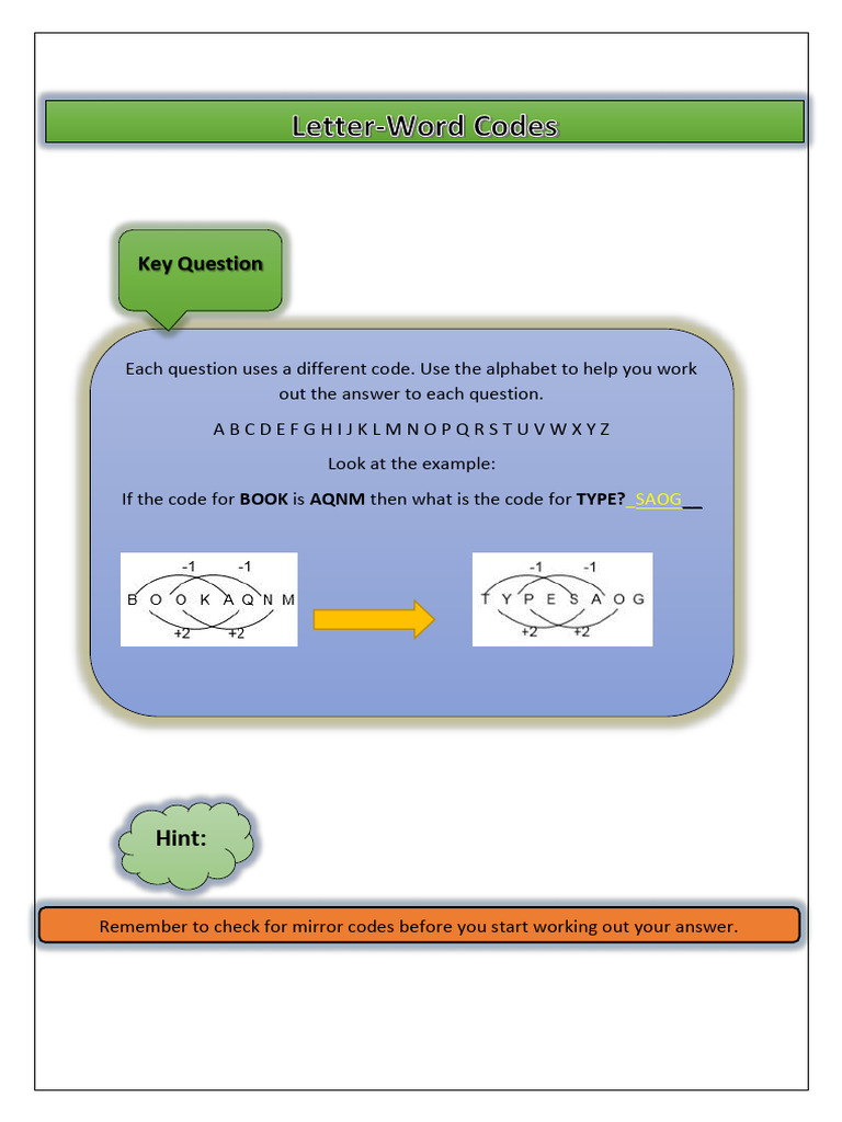 Letter Word Codes | PDF