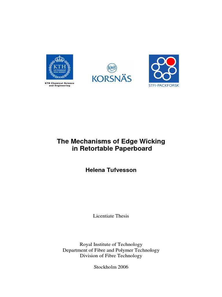 Edge Wick Cupstock | PDF | Pulp (Paper) | Adsorption