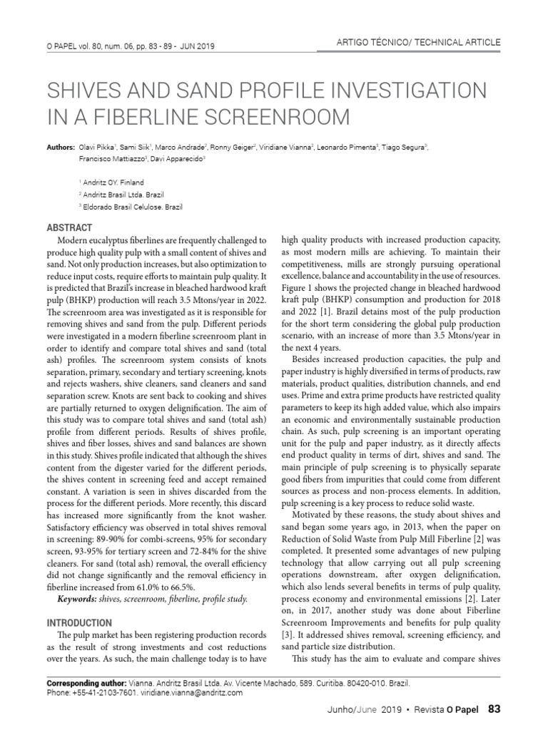 2019 Shives+Sand | PDF | Pulp (Paper) | Wood