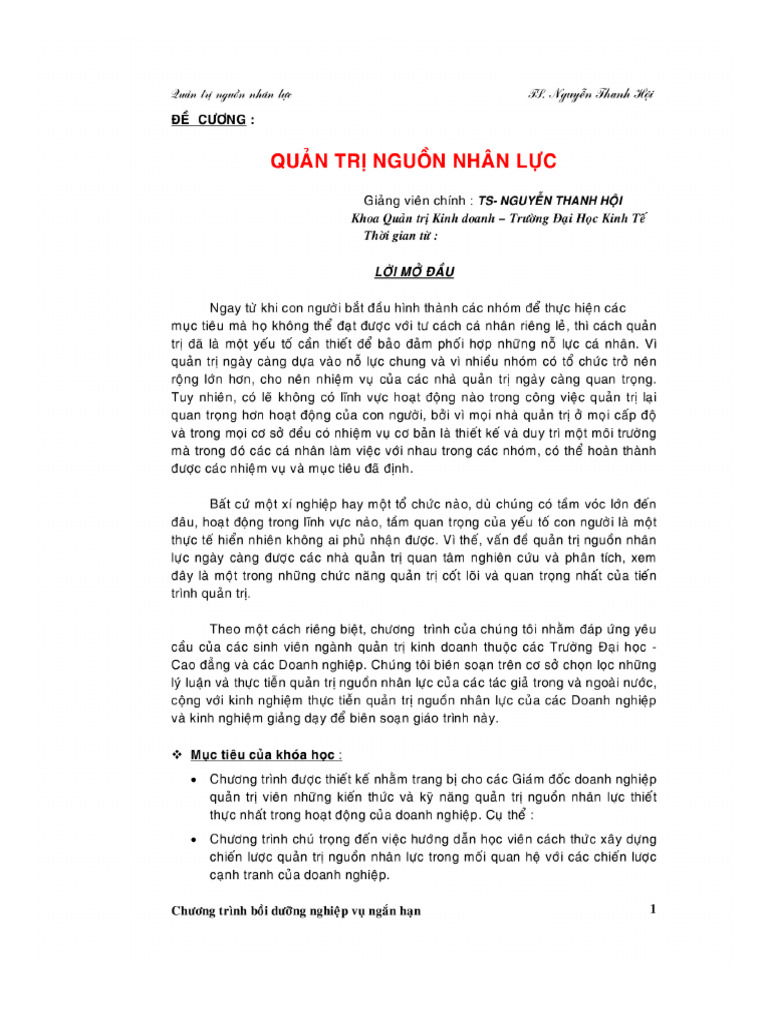 QTNL - NGUYỄN THANH HỘI | PDF