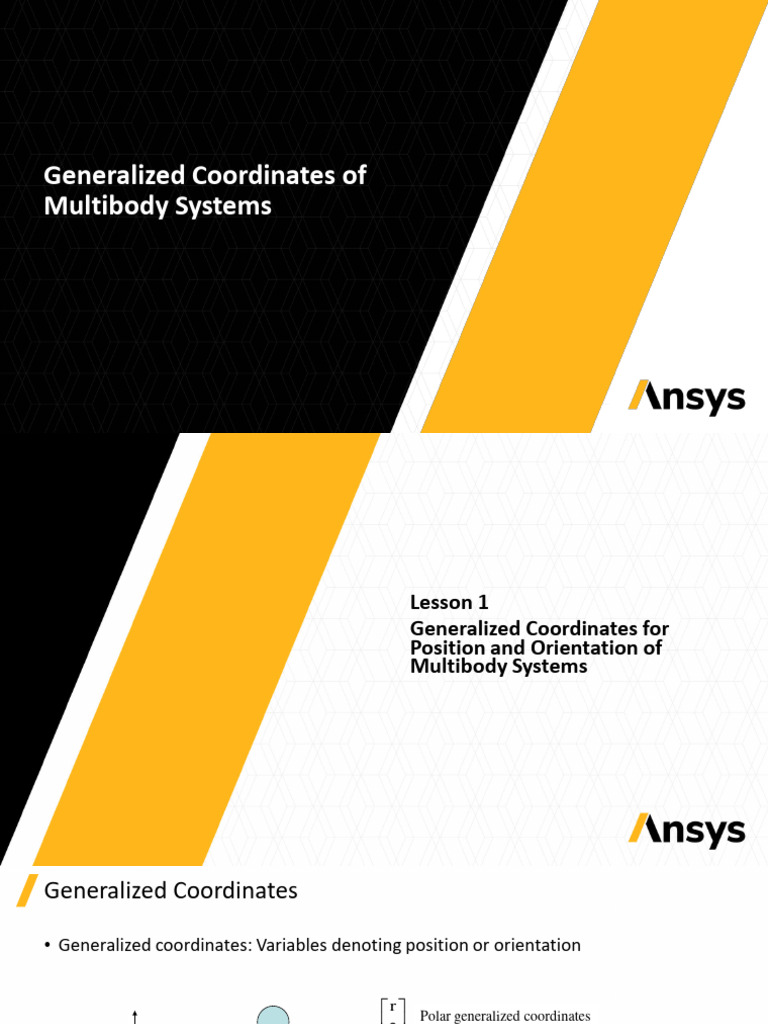 Lesson 1 Generalized Coordinates of Multibody Systems | PDF ...