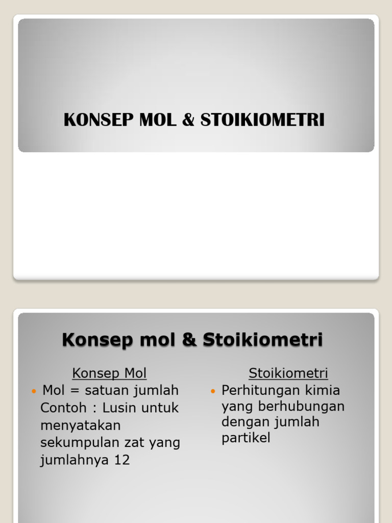 Konsep Mol dan Stoikiometri dalam Kimia | PDF
