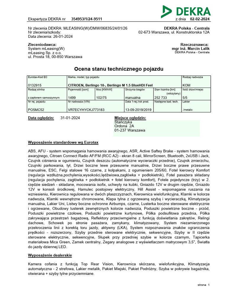 PO5MC52 Ekspertyza (Uszkodzony) | PDF