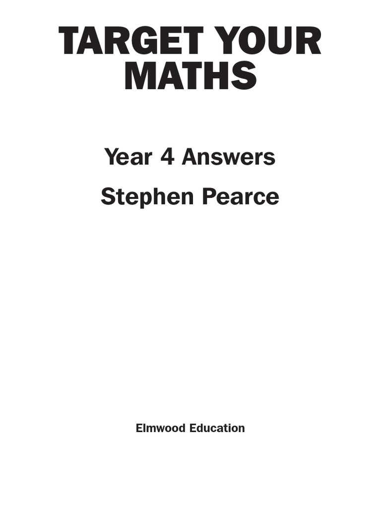 Target Your Maths Year 4 Answers | PDF | Multiplication | Shape