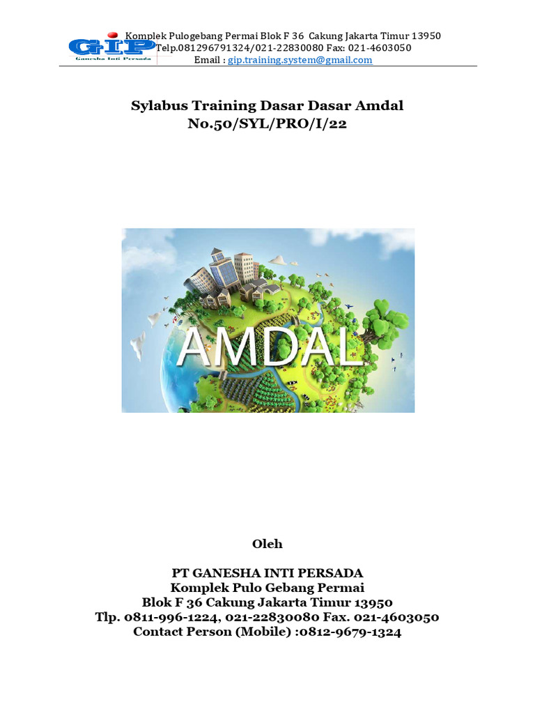 Sylabus Training Dasar Dasar Amdal | PDF