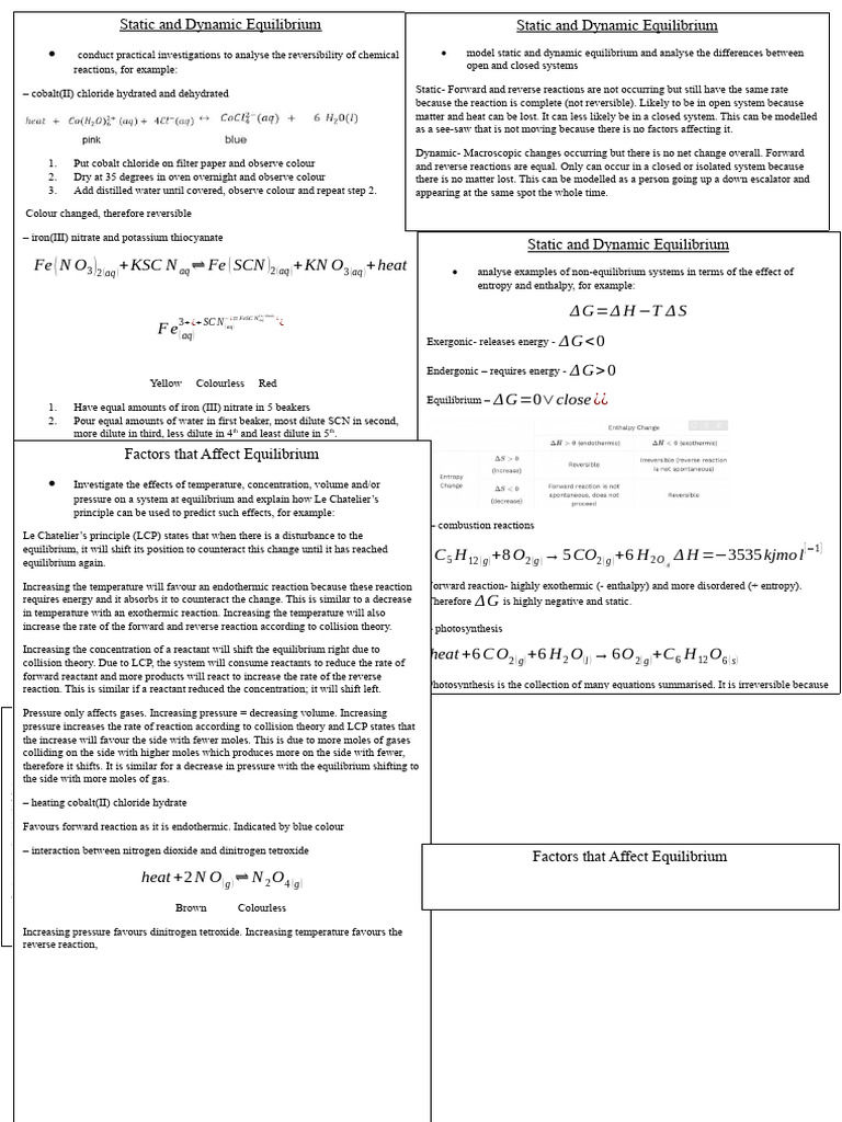Chem Cheat Sheet Ass 1 | PDF