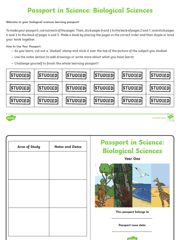 Year 1 Habitats Science Passport Booklet English - Ver - 1 | PDF