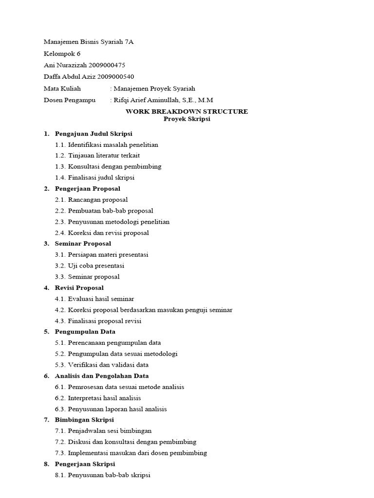 Work Breakdown Structure | PDF | Seni