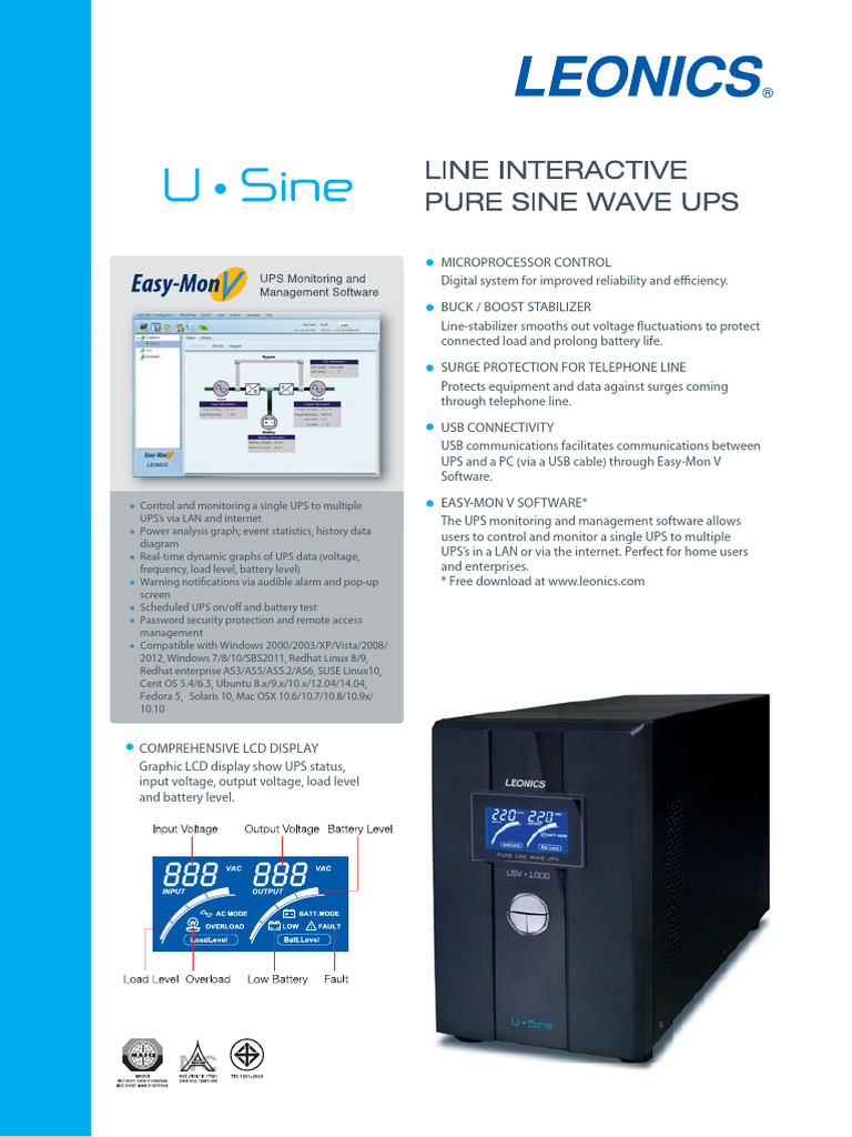 USV U-Sine | PDF | Usb | Operating System