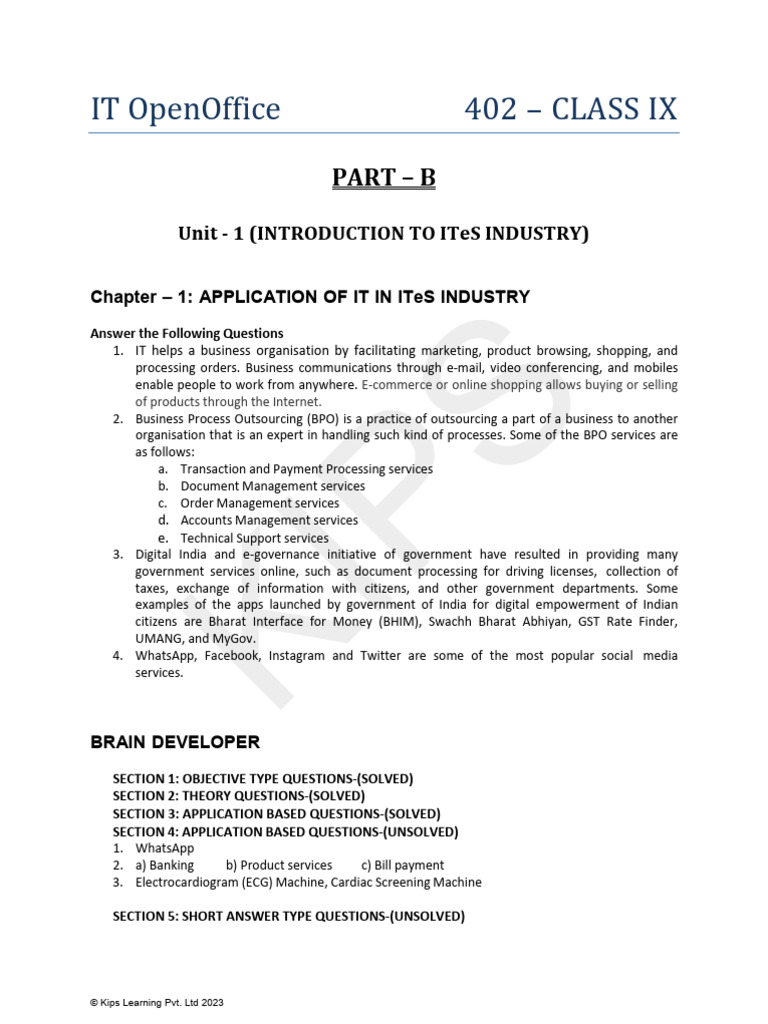 402 Vocational IX - (OpenOffice) Answer Key PART B | PDF | Window (Computing) | Computer Keyboard