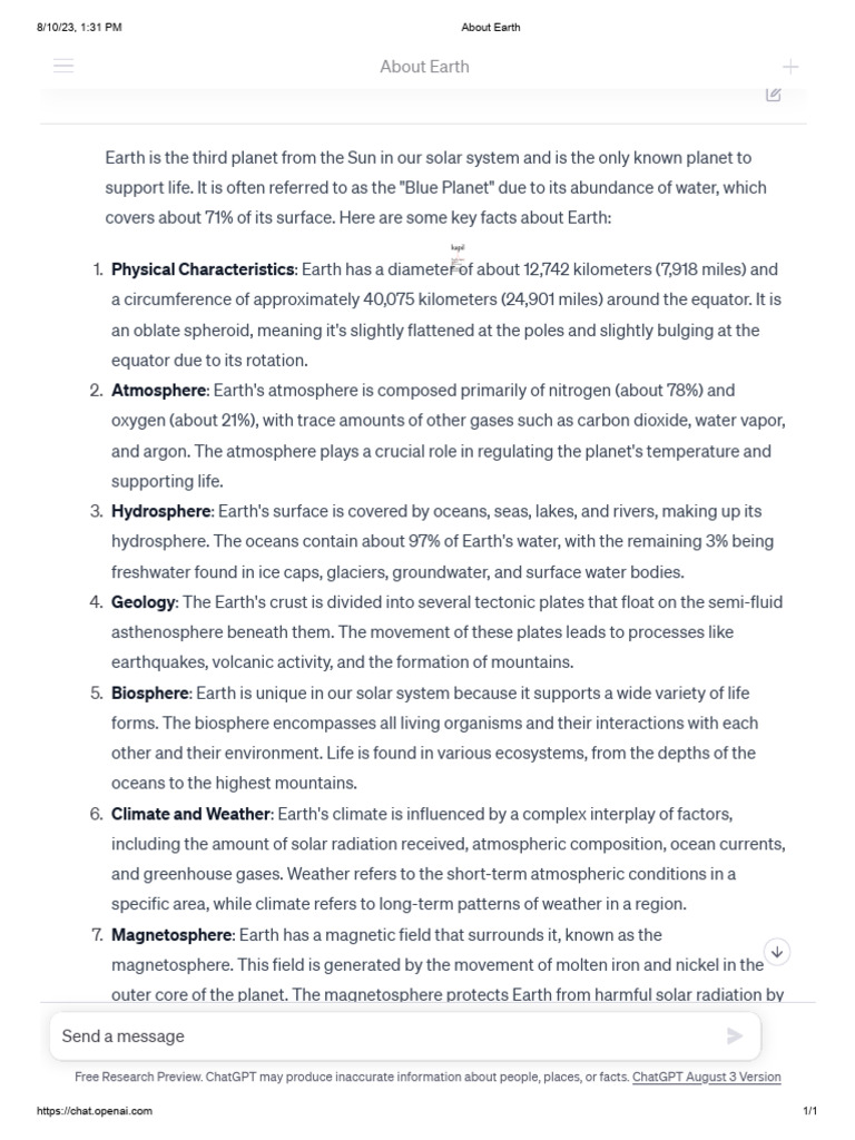 About Earth | PDF | Earth | Atmosphere