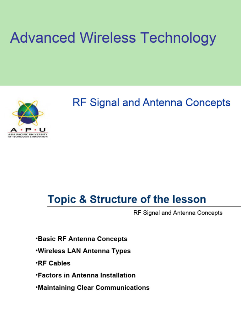 RF Antenna Concepts for Wireless LANs | PDF | Antenna (Radio ...