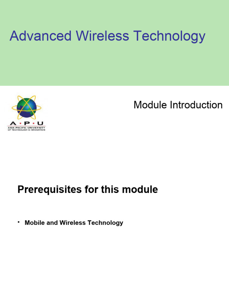 01 AWT Advanced Wireless Technology Introduction | PDF | Wireless | 4 G