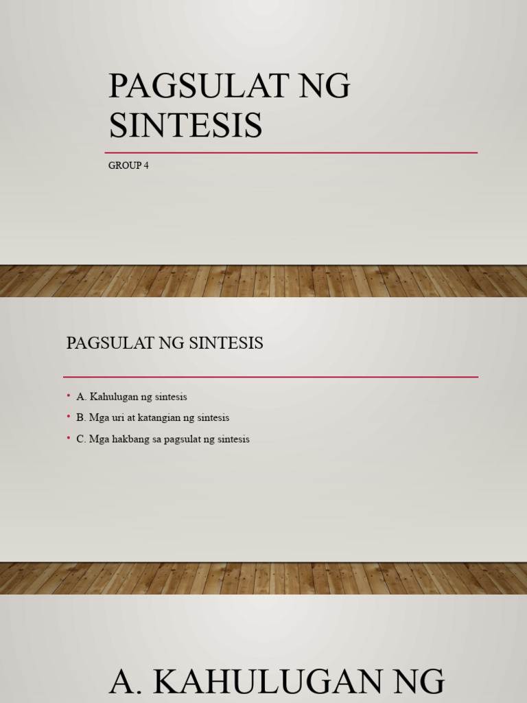 Pagsulat NG Sintesis | PDF