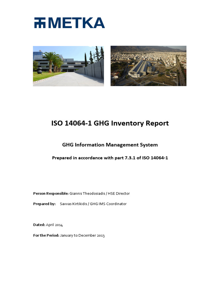 ISO 14064-1 GHG Report 2013 | PDF | Greenhouse Gas | Electricity Generation
